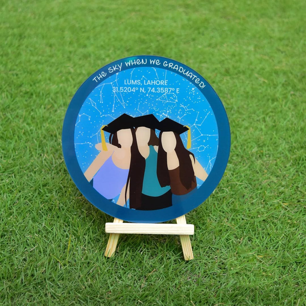 Acrylic graduation star map with portrait – The Nifty Studio